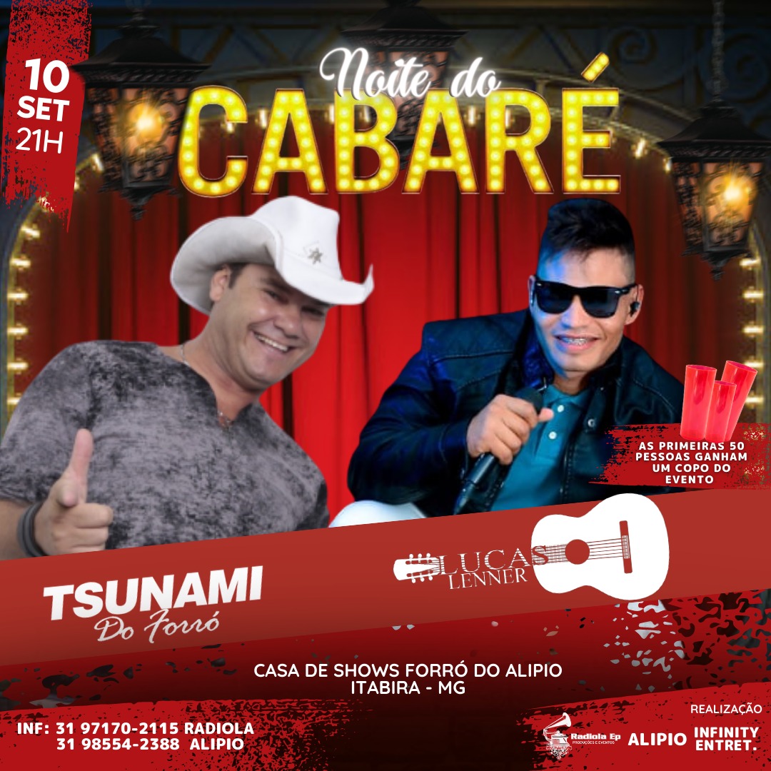 Itabira recebe no sábado (10) a “Noite do Cabaré” – Euclides Éder